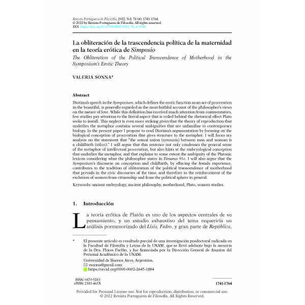 La obliteración de la trascendencia política de la maternidad en la ...